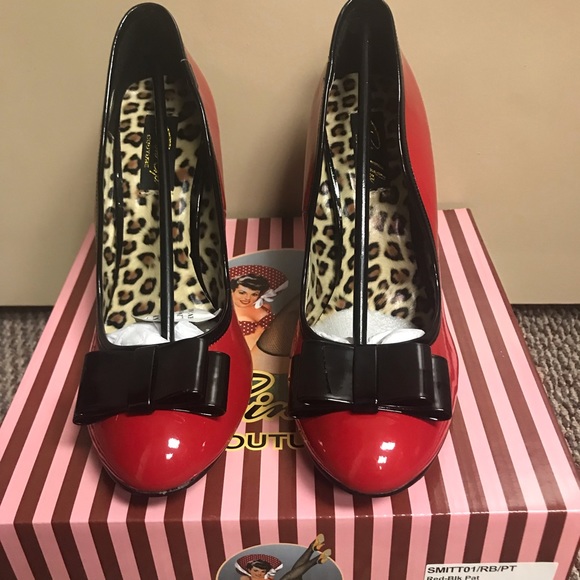 Pinup Couture | Shoes | Pin Up Couture Red Smitten Heel New In Box ...